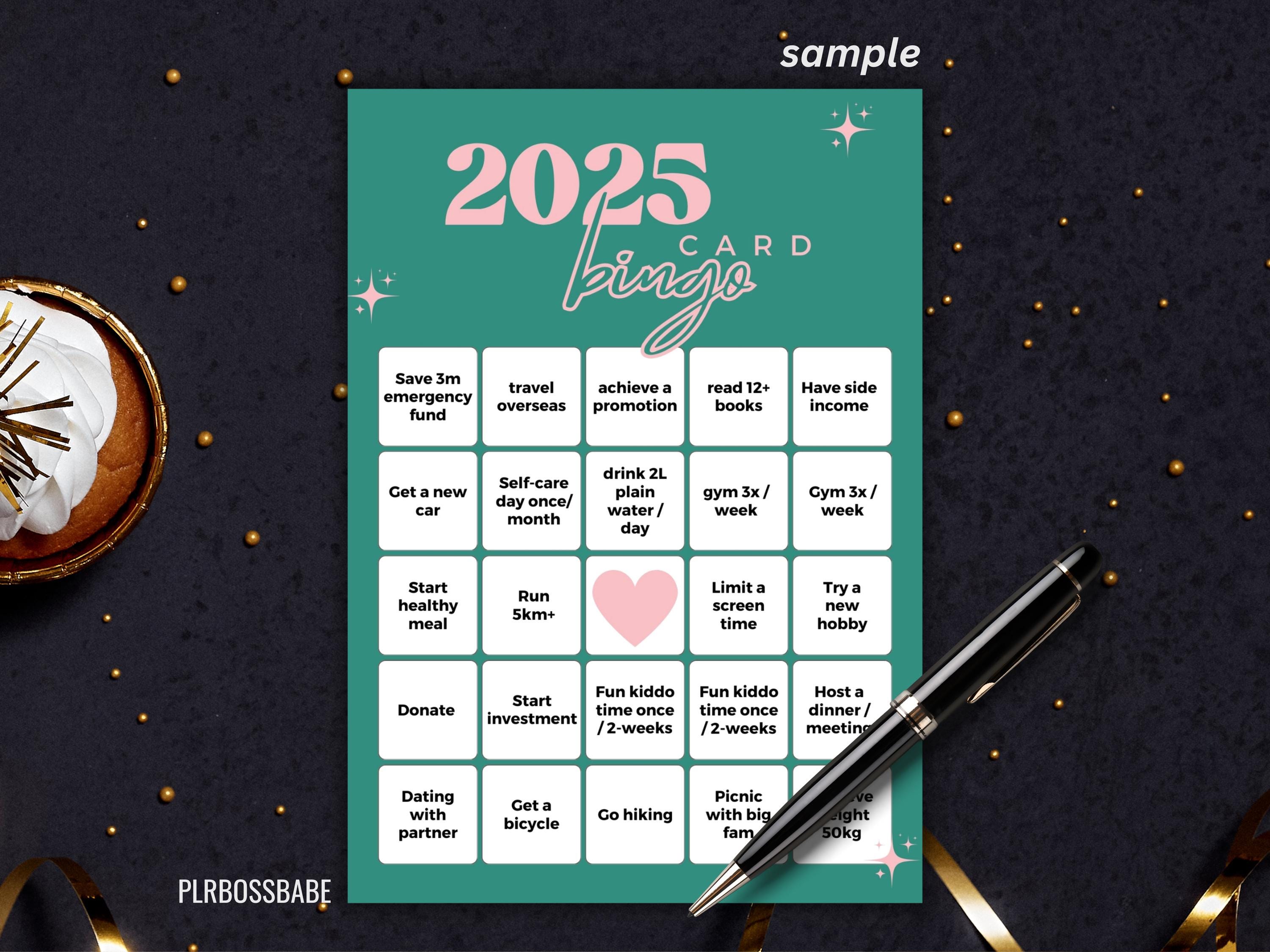 2025 Vision Bingo Card, 2025 Bingo Card, 2025 Vision Board, 2025 ...