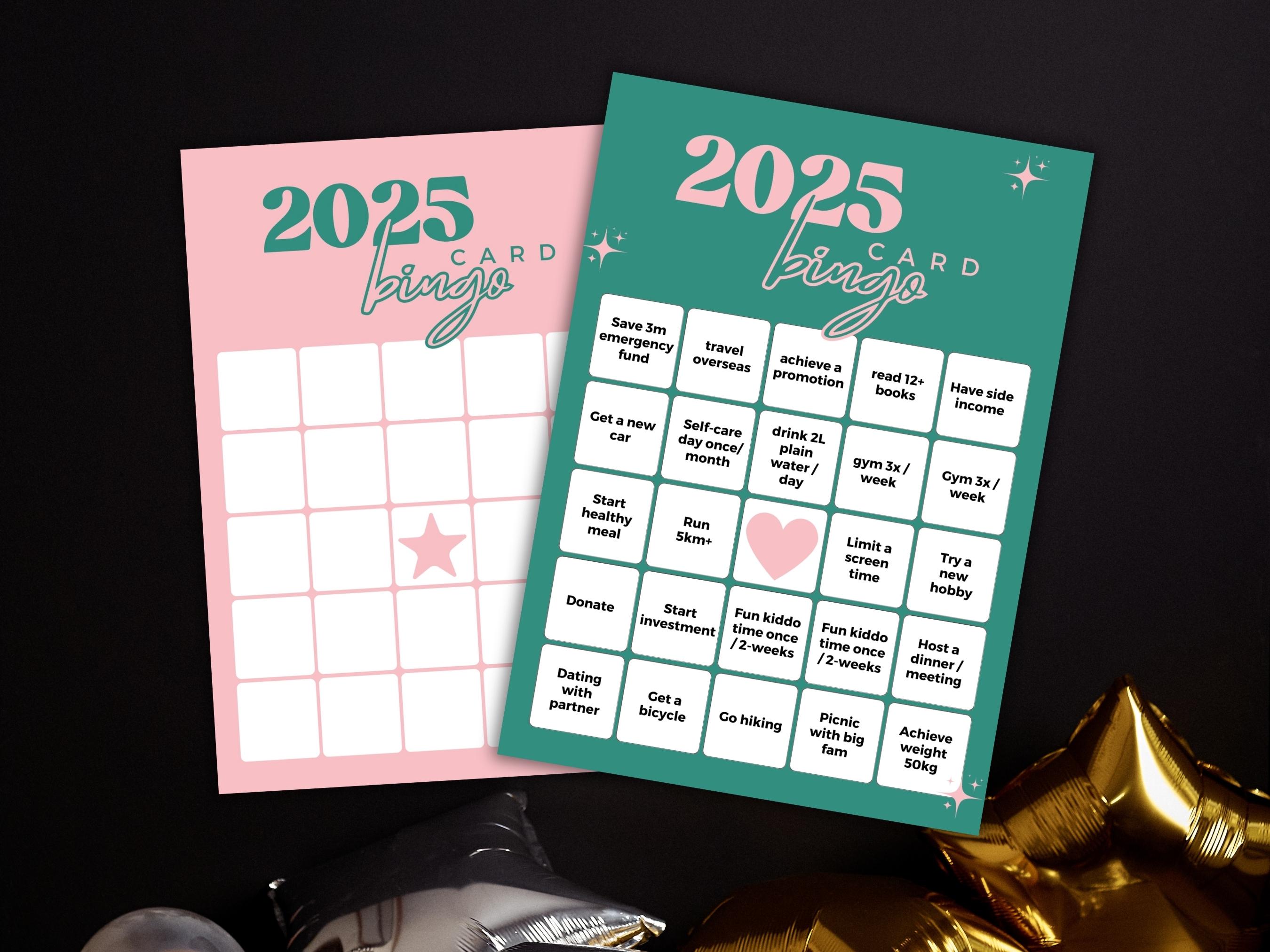 2025 Vision Bingo Card, 2025 Bingo Card, 2025 Vision Board, 2025 ...