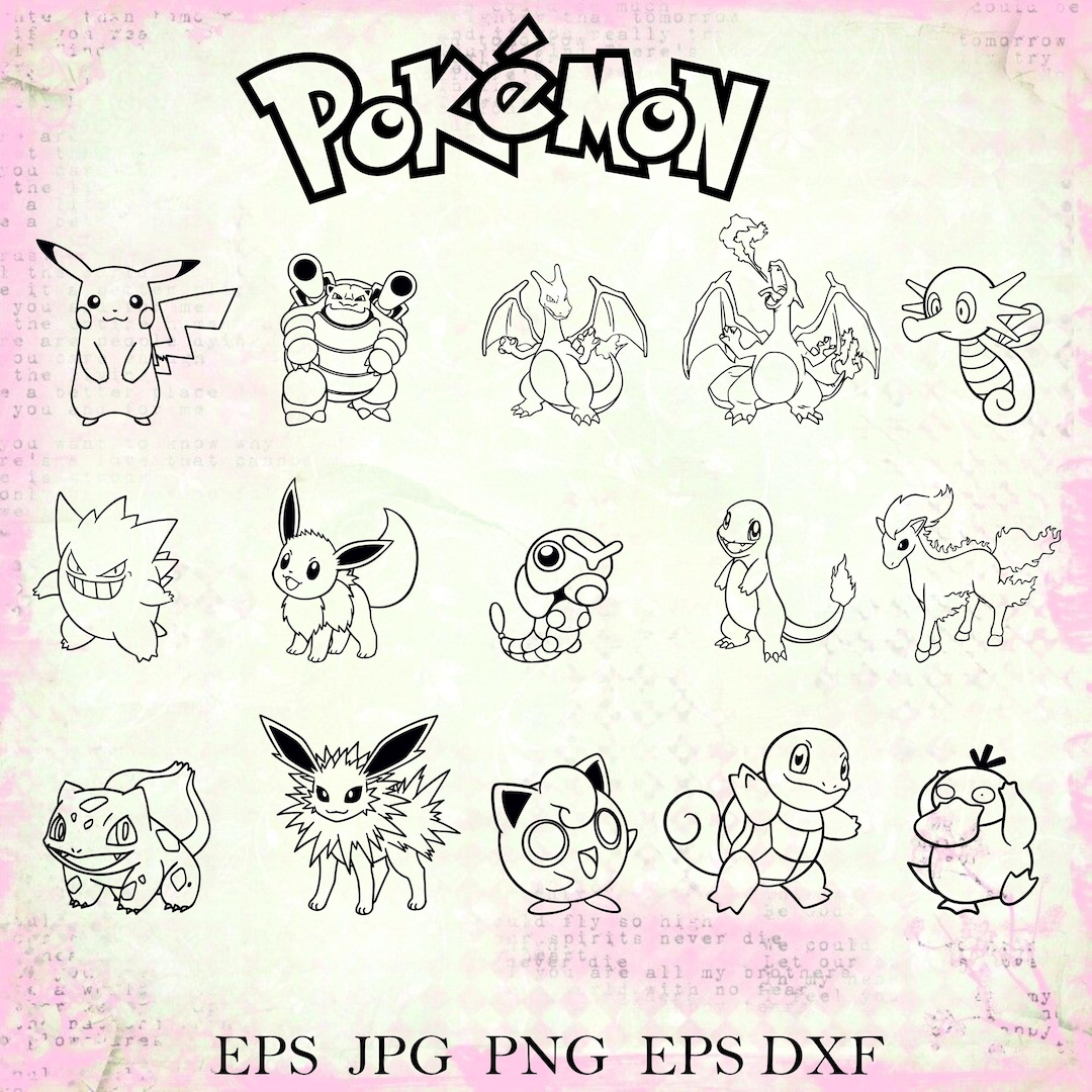 Pokemon SVG Bundle, Pokemon Font Svg, Pikachu Svg Files for Cricut and ...