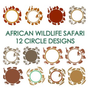 SVG Cut Files Original Design African Safari Zoo Animal Circle Bundle ...