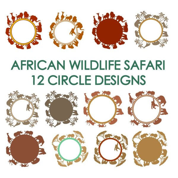 Safari Zoo Circle Svg - Etsy