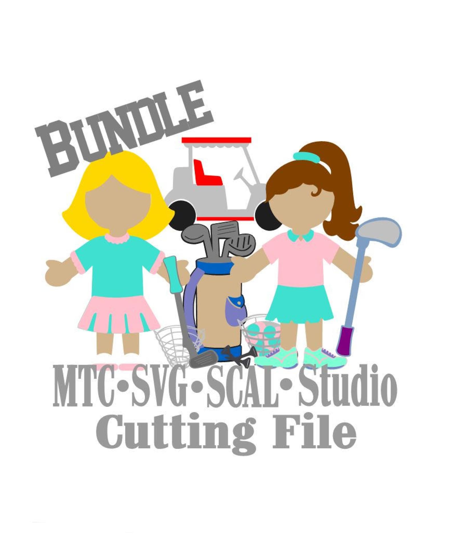 SVG Golfing Cutting File Paper Doll Girls Bundle SCAL MTC | Etsy