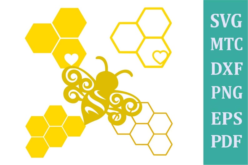 SVG Cut File Bee Bundle With Honeycomb Beehive Honey Dripper - Etsy