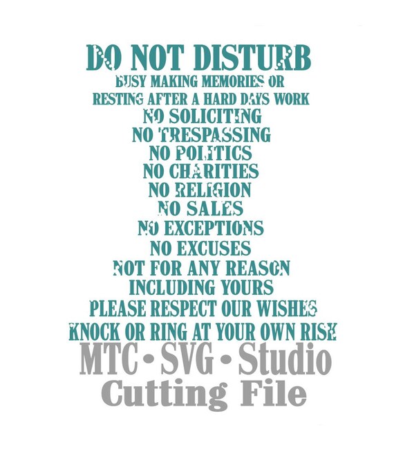 SVG Cut DIY No Soliciting Do Not Disturb Sign Quote Design 01 | Etsy