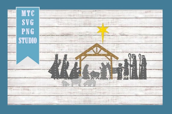SVG Cut File Christmas Nativity Border MTC Cricut Silhouette | Etsy