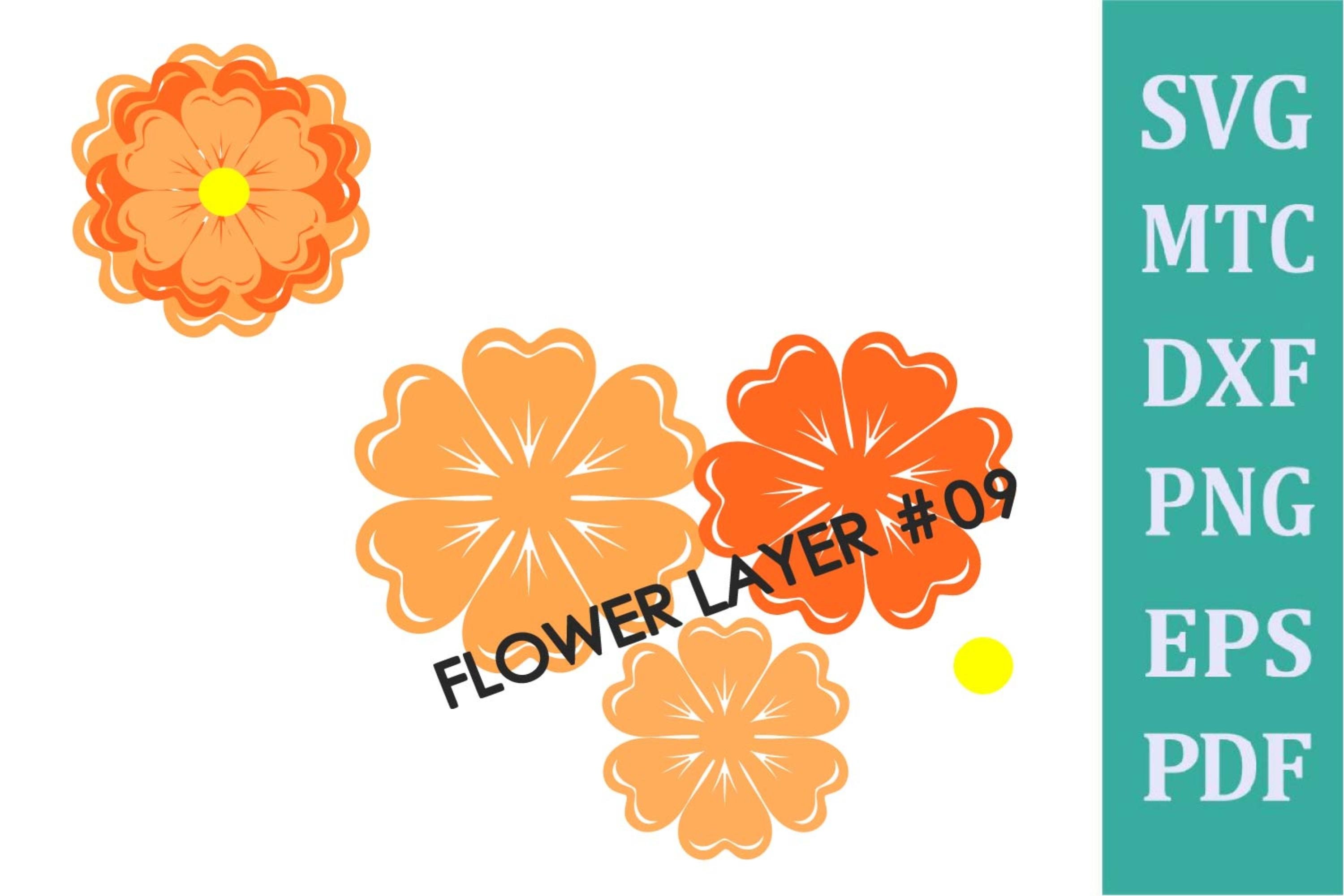 SVG Cut Files Flower Set 02 Multi Layered Bundle of 5 MTC SCAL - Etsy