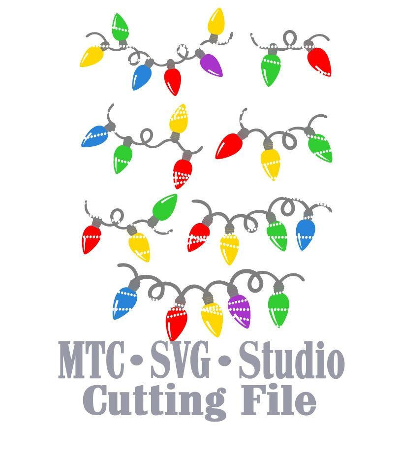 SVG Cut File Holiday Christmas Light String Border Design 02 | Etsy