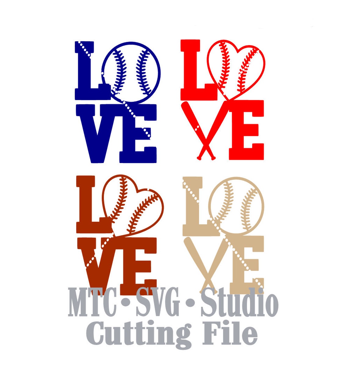 SVG Cut File Baseball Love Softball Bundle Cricut Cameo SCAL - Etsy