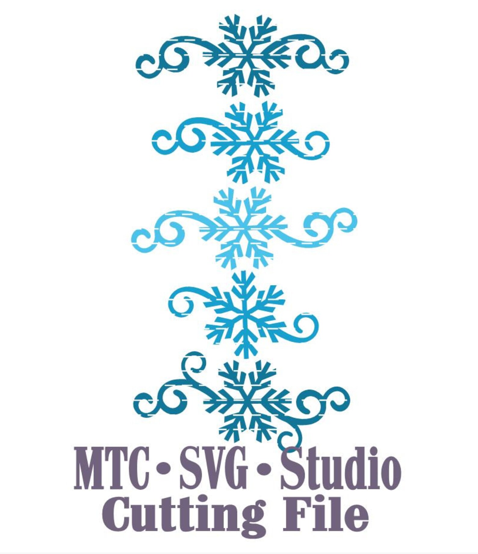 SVG Cut File Winter Snowflake Flourish Dividers Borders Set | Etsy
