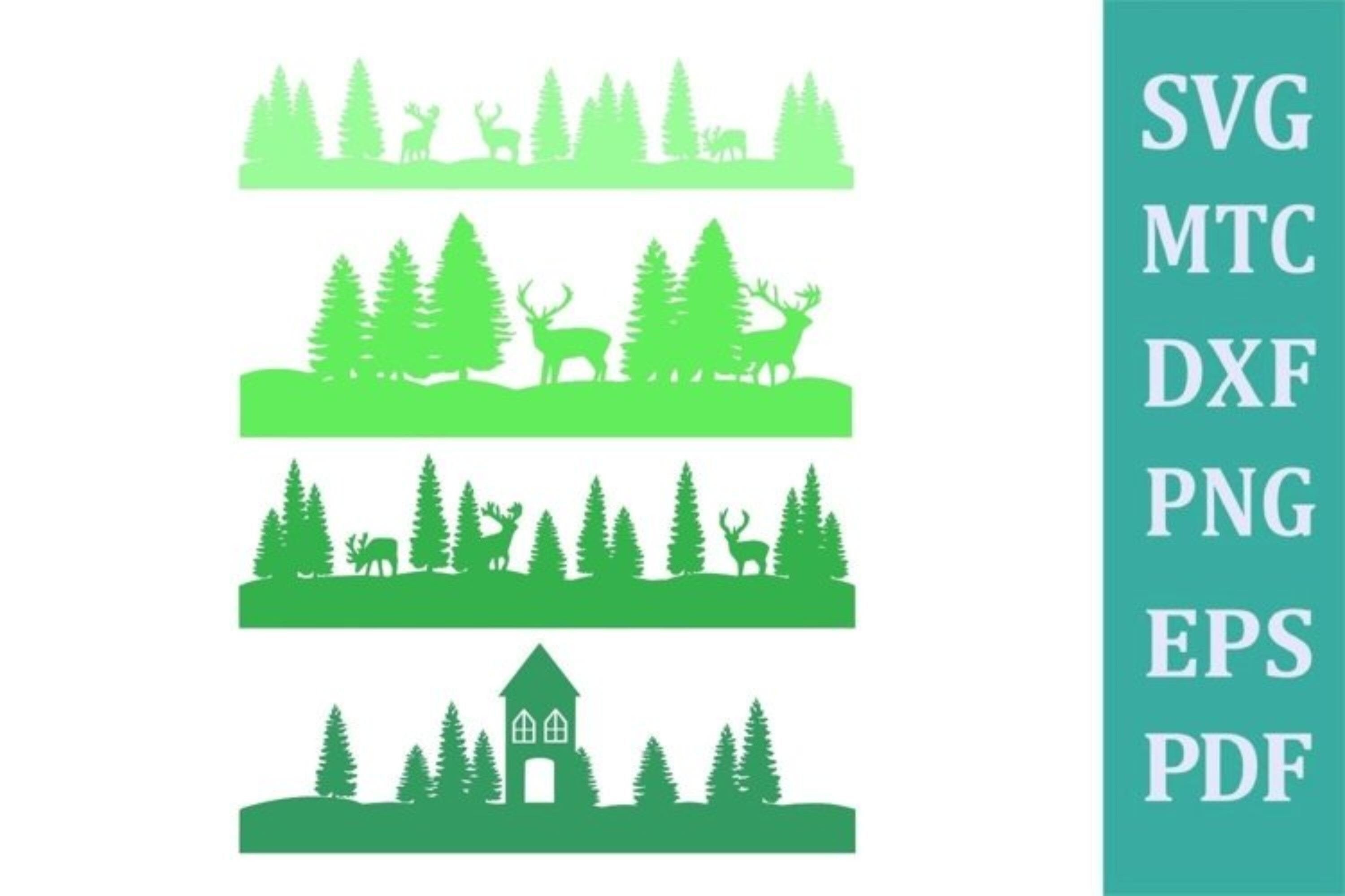 SVG Cut File Nature Borders Set 02 Bundle of 4 MTC SCAL | Etsy