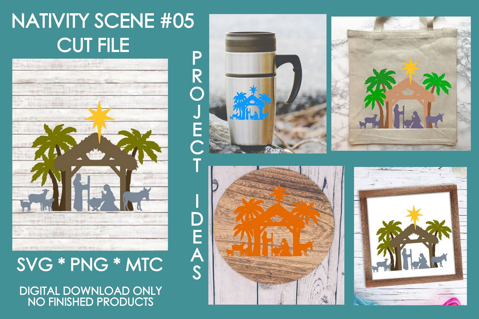 SVG Cut File Christmas Nativity Scene 05 Digital PNG - Etsy