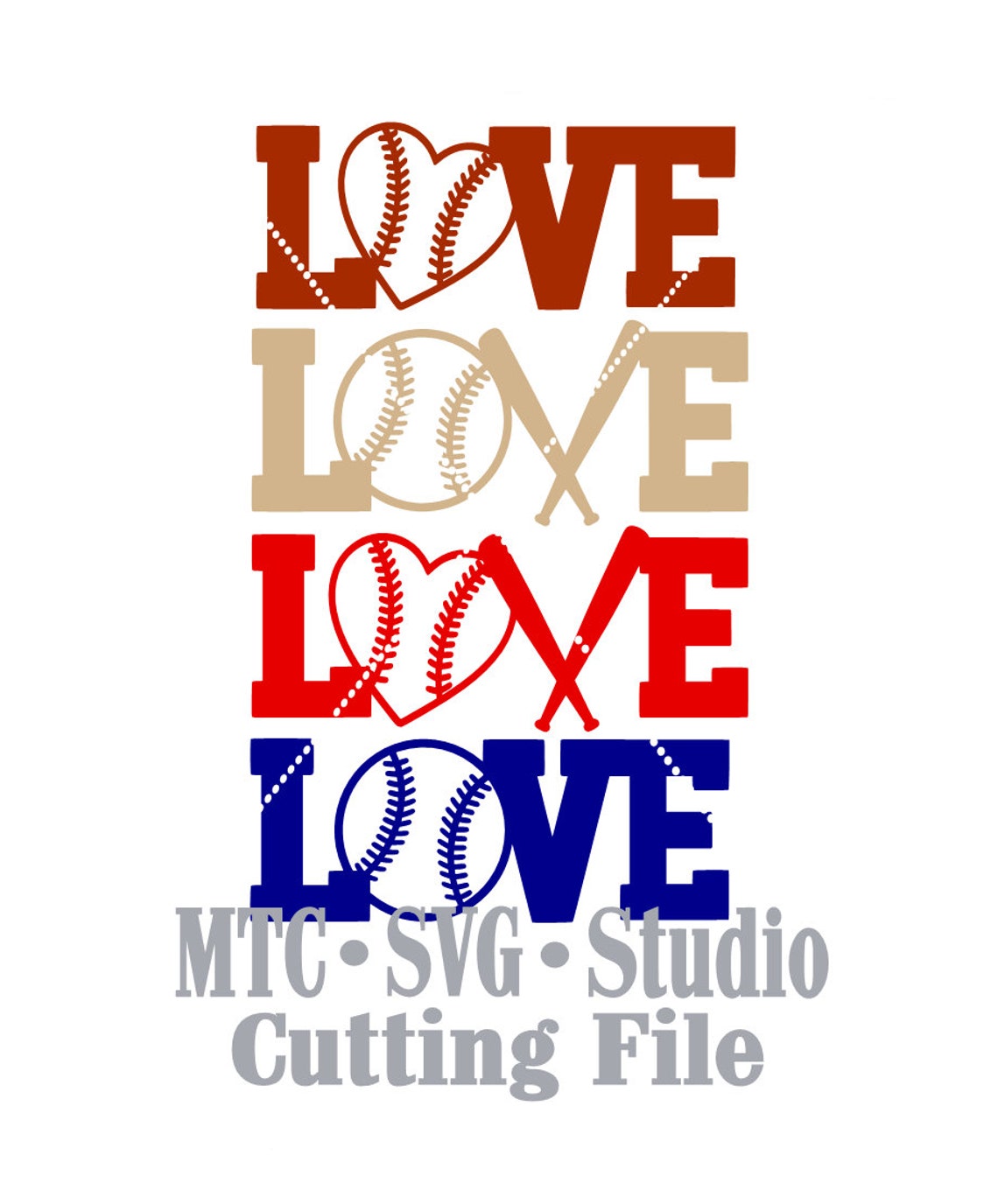 SVG Cut File Baseball Love Softball Bundle Cricut Cameo SCAL - Etsy