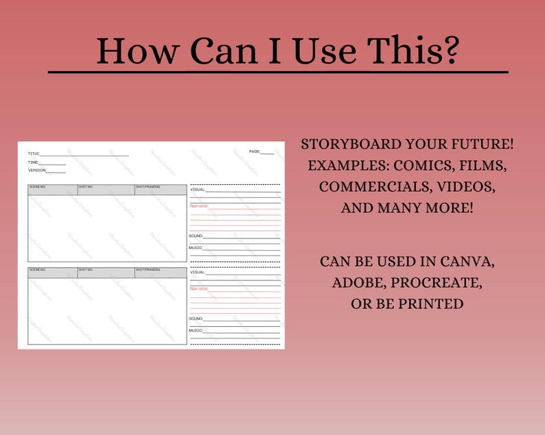 Basic Storyboard Template - Etsy