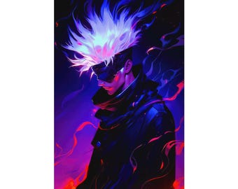 Satoru Gojo Jujutsu Kaisen Portrait Poster - Premium Matte Anime Wall ...