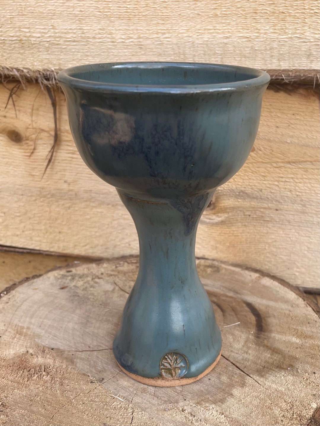 Handmade Pottery Goblet: Midnight Blue Altar Ritual Cup - Etsy