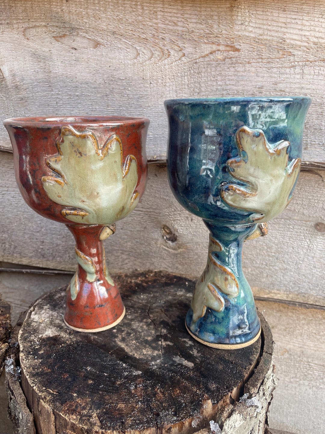 Oak + Acorn Goblet Pottery Handmade Wheelthrown Druid Cup Chalice Altar ...