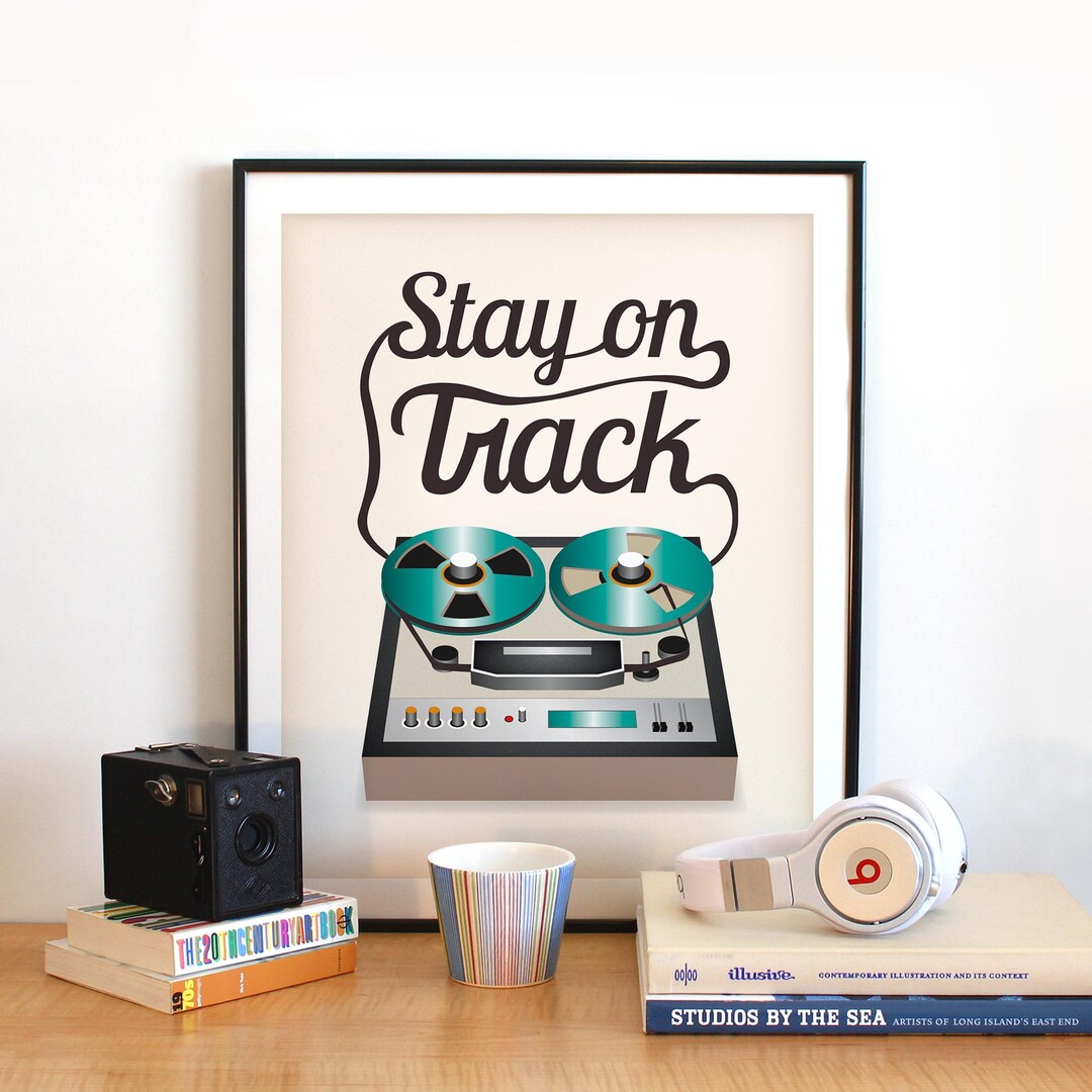 DIGITAL DOWNLOAD Music Poster - Vintage Reel to Reel Illustration ...