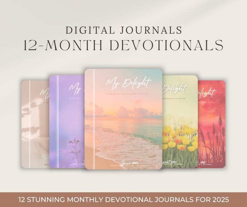 12-month Digital Christian Devotional Journal | Daily Journal With ...