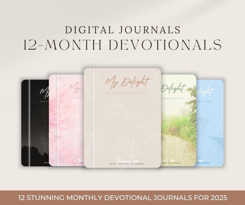 12-month Digital Christian Devotional Journal | Daily Journal With ...