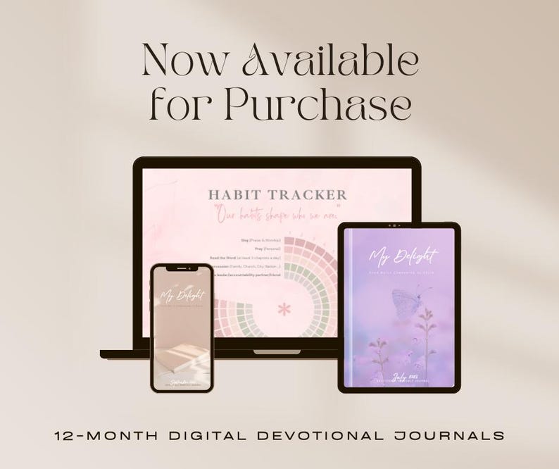 12-month Digital Christian Devotional Journal | Daily Journal With ...