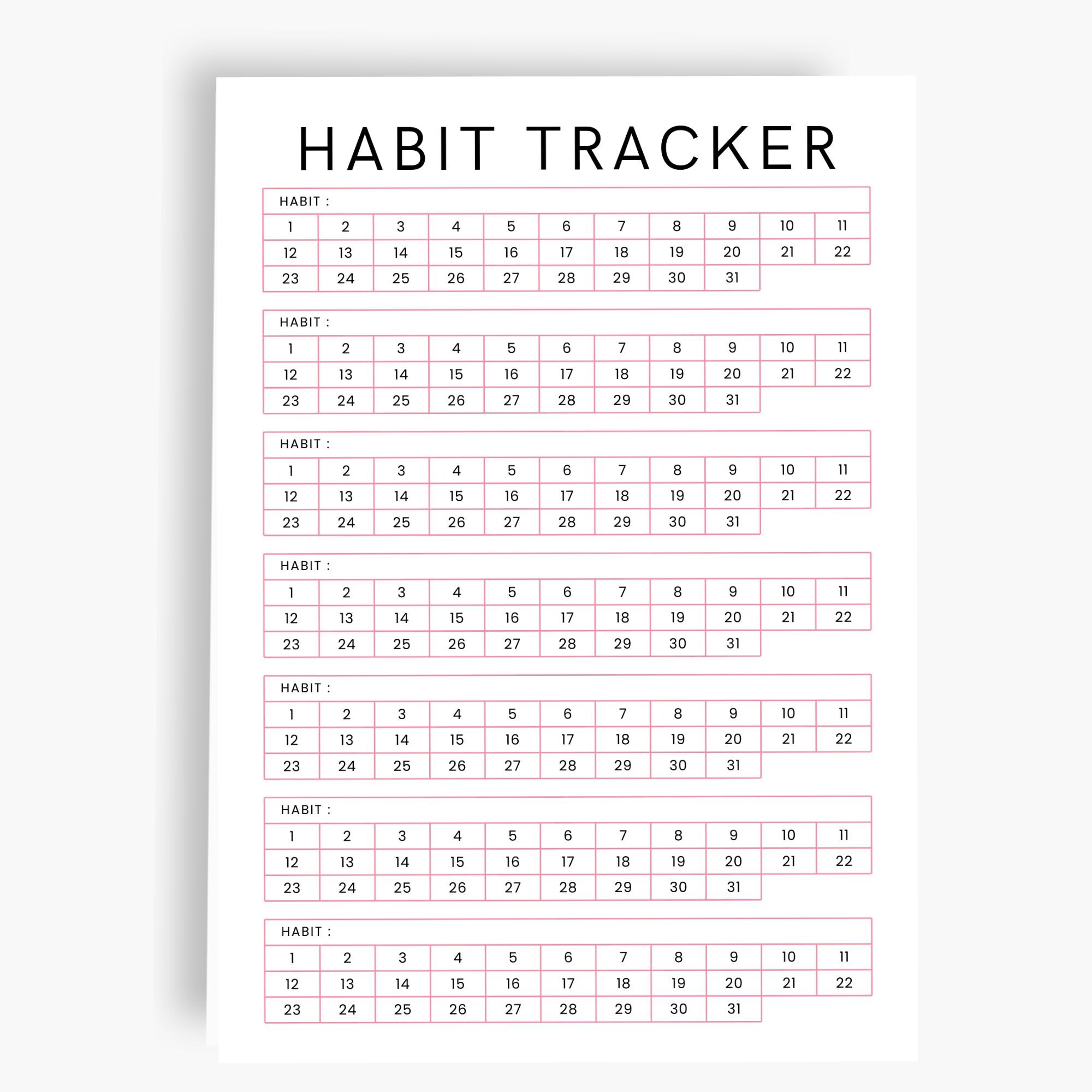 HABIT TRACKER TEMPLATE, Habit Tracker Printable, Routine Tracker Pdf ...