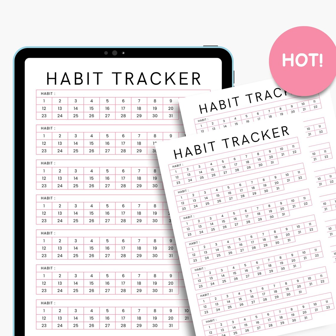 HABIT TRACKER TEMPLATE, Habit Tracker Printable, Routine Tracker Pdf ...