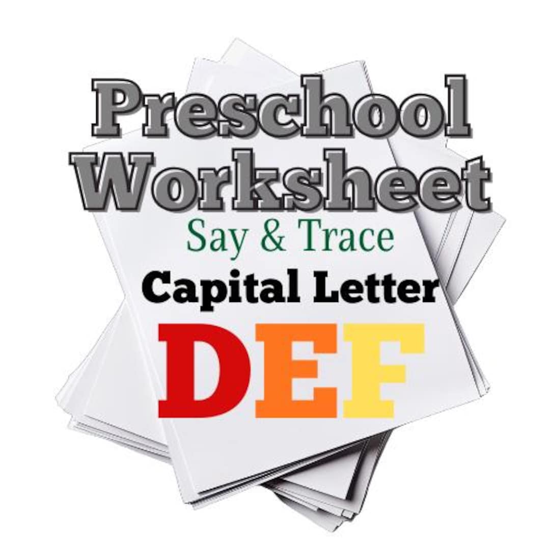 Printable Preschool Worksheets - Capital Letter DEF - Etsy