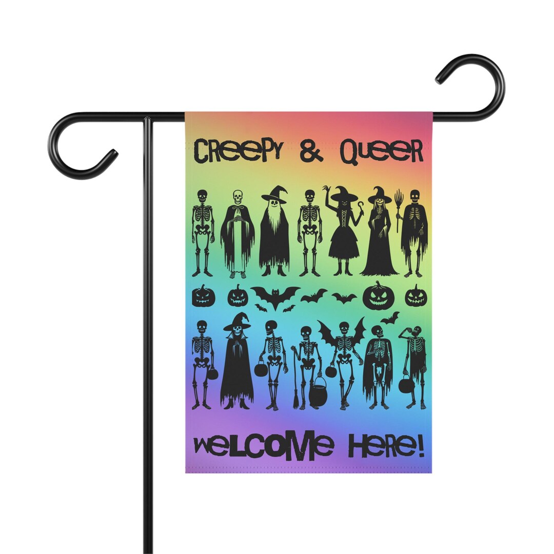 Creepy and Queer Welcome Here Halloween Pride Banner - Etsy