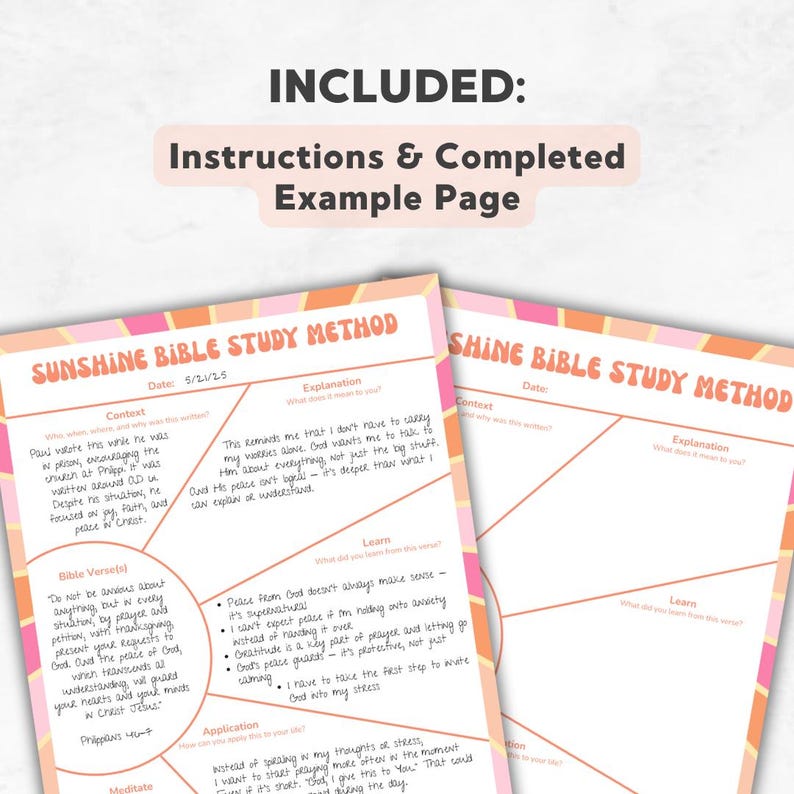 Sunshine Bible Study Guide | Bible Study Template Printable | Bible ...