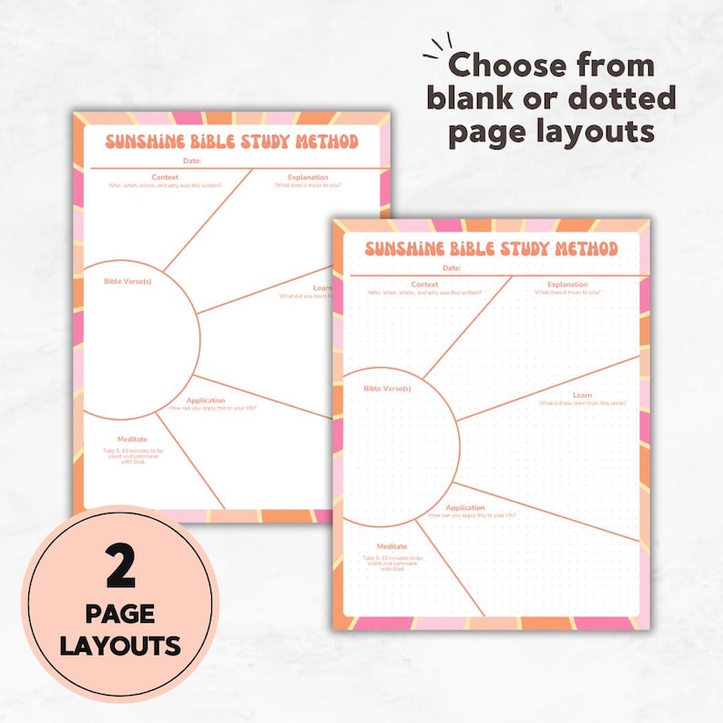 Sunshine Bible Study Guide | Bible Study Template Printable | Bible ...