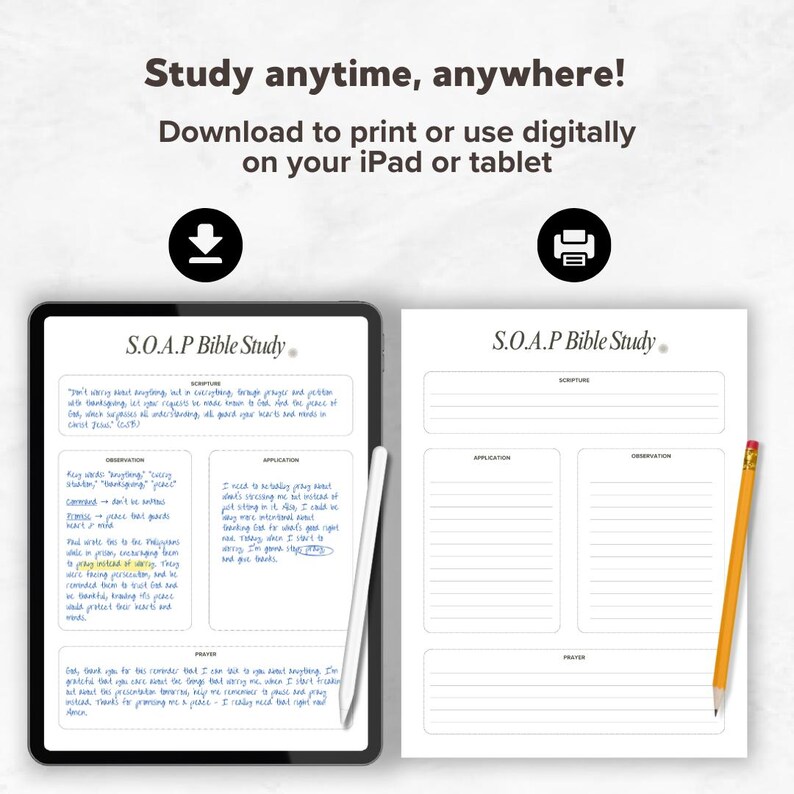 SOAP Bible Study Printable Guide for Beginners | Digital Worksheet ...