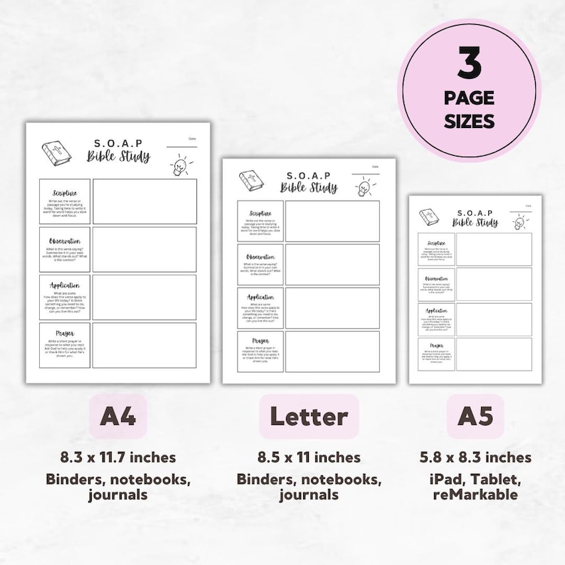 SOAP Bible Study Guide | Bible Study Template Printable | Christian ...