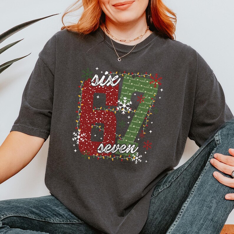Funny Christmas Six Seven Meme Comfort Colors® T-shirt - Etsy