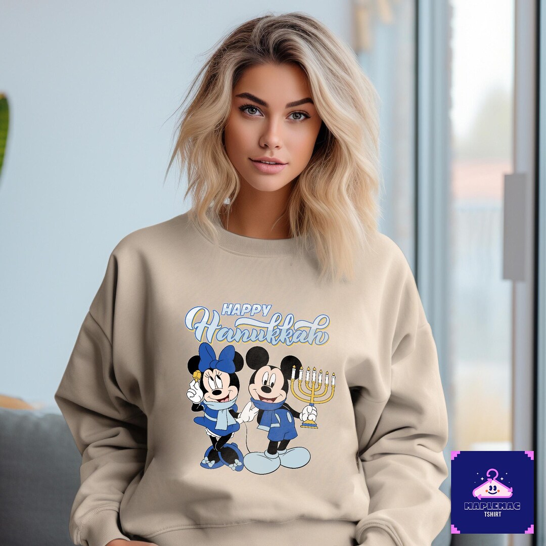 Hanukkah Disney Sweatshirt,mickey & Minnie Happy Hanukkah Tee,jewish ...