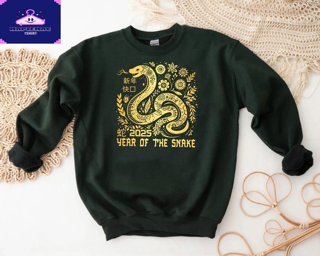 Year of the Snake 2025 Sweatshirt,happy Chinese Snake Year Gift,snake ...