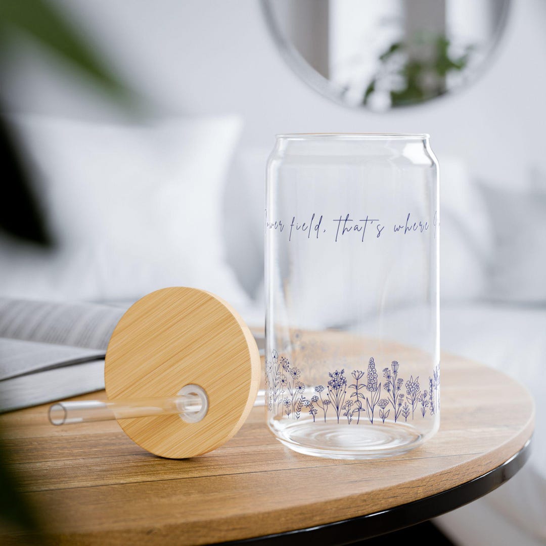 Minimalist Subtle BTS RM Wildflower Glass Sipper With Lyrics ...