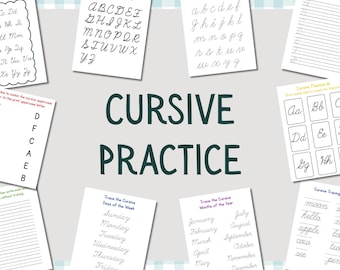 Cursive Writing Practice – 27-page Alphabet & Signature Writing Set ...