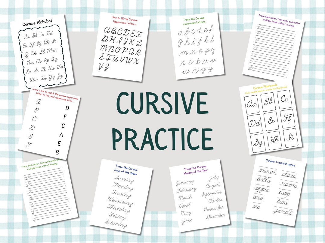 Cursive Writing Practice - Etsy