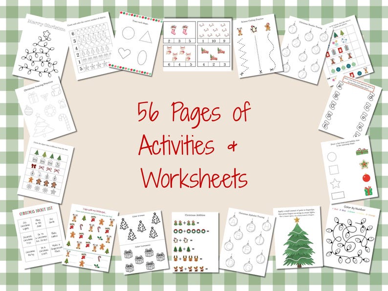 Christmas Worksheet Bundle: Preschool & Kindergarten - Etsy