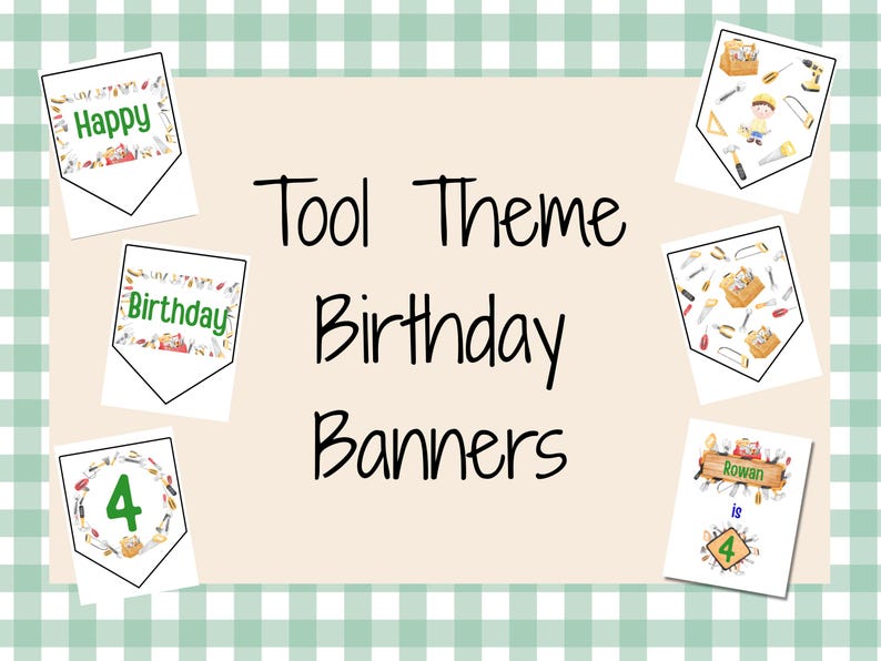Tool Birthday Banners - Etsy