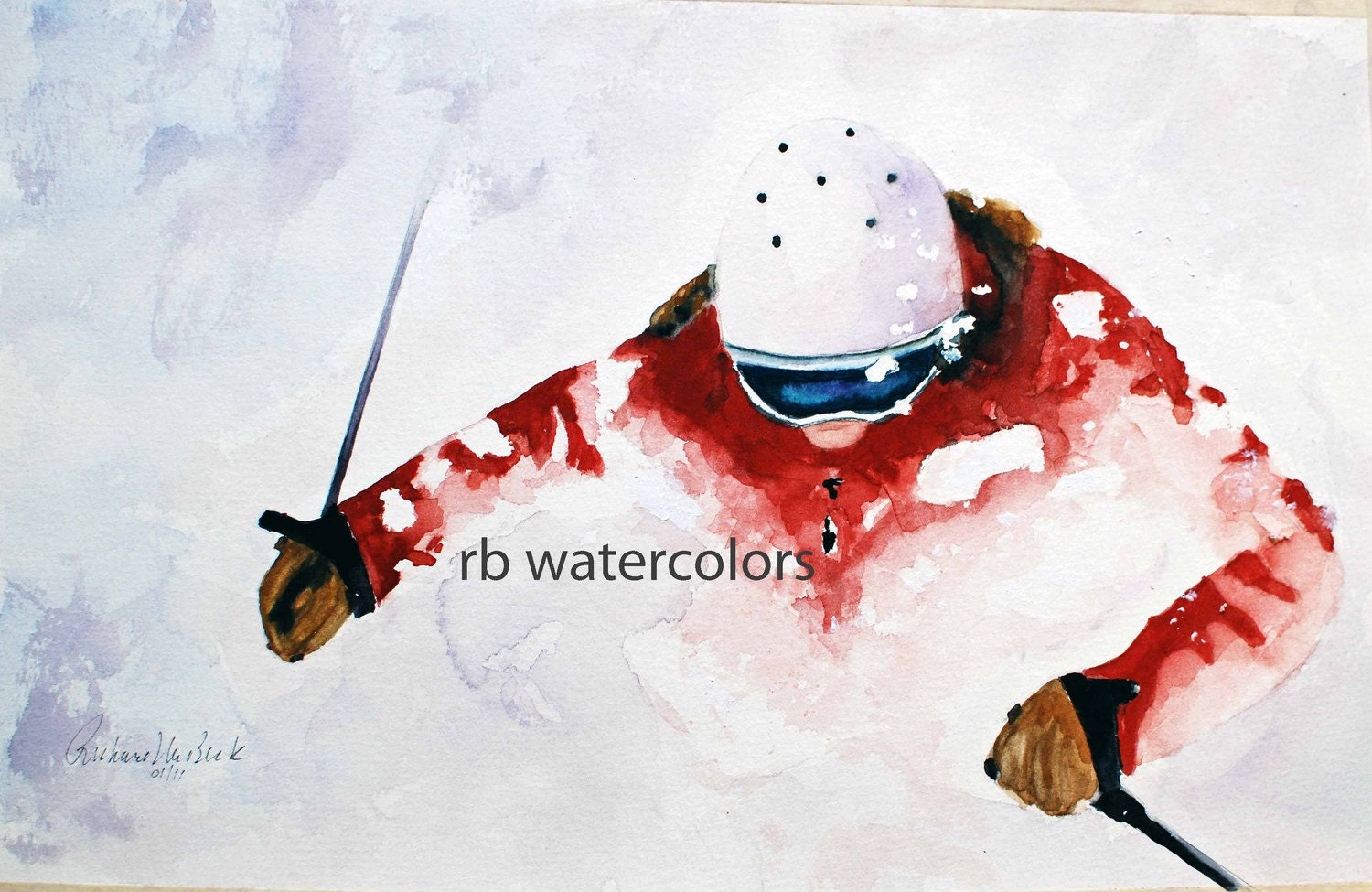 Skiing Powder Skier PRINT 8 X 10 Inches Alta Snowbird Deer Valley Park ...