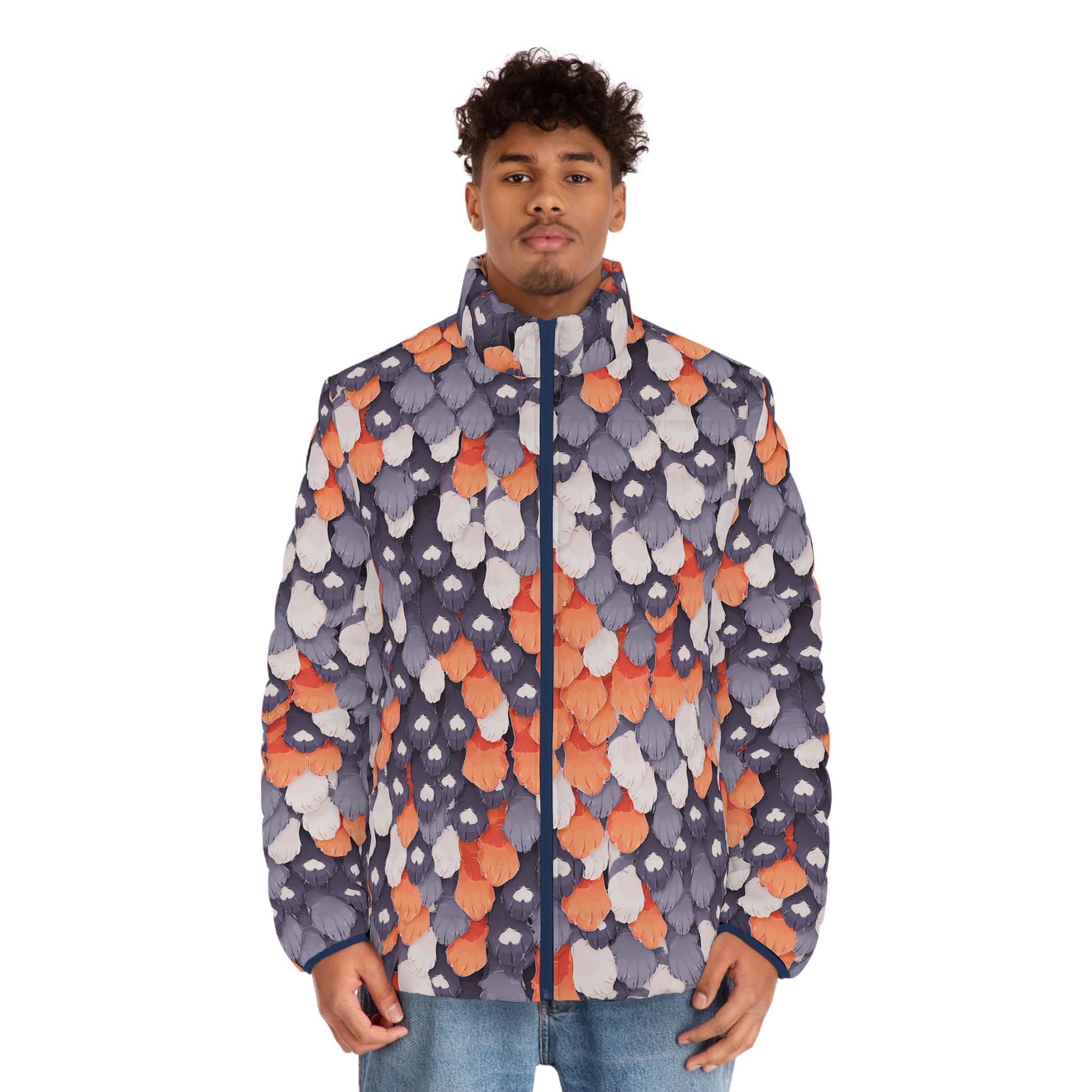 Anime Dragon Scale Cat Paw Men's Puffer Jacket, Hoodie, Sweatshirt ...