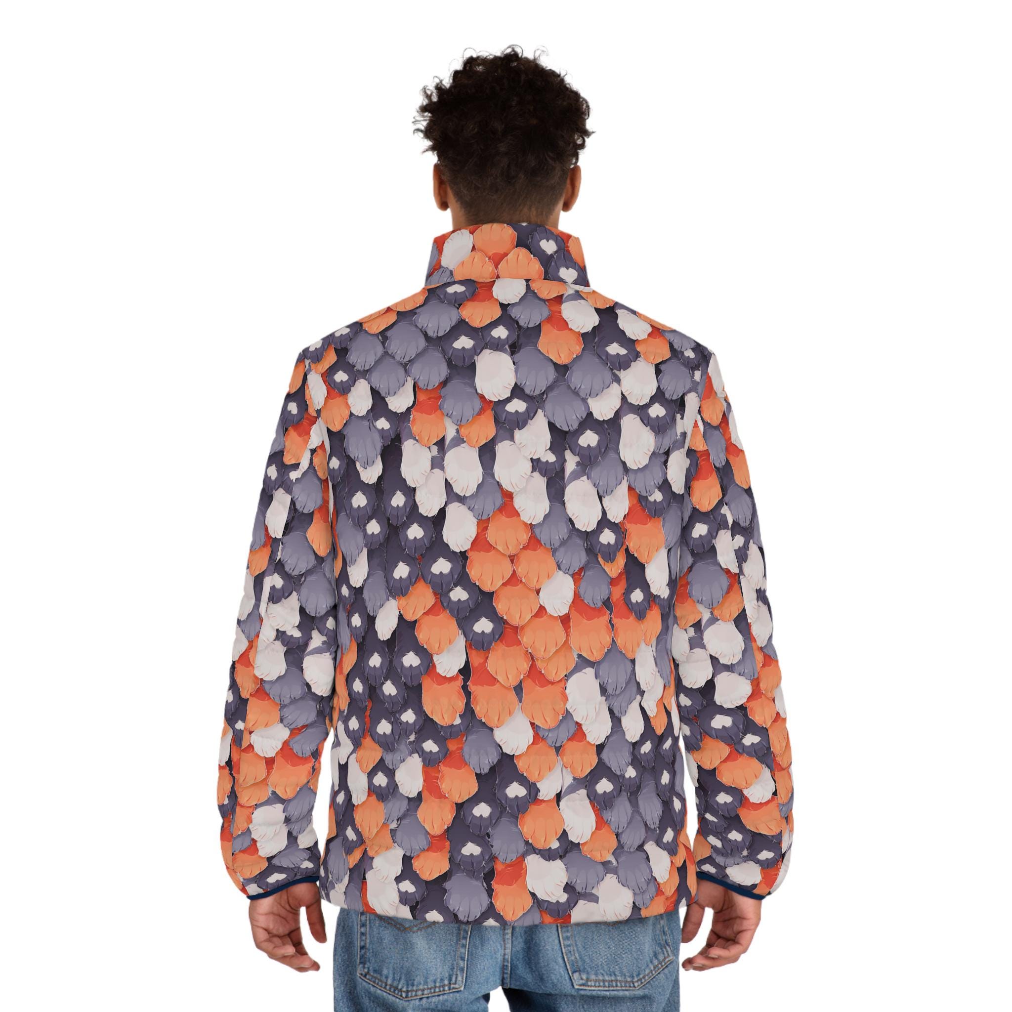 Anime Dragon Scale Cat Paw Men's Puffer Jacket, Hoodie, Sweatshirt ...