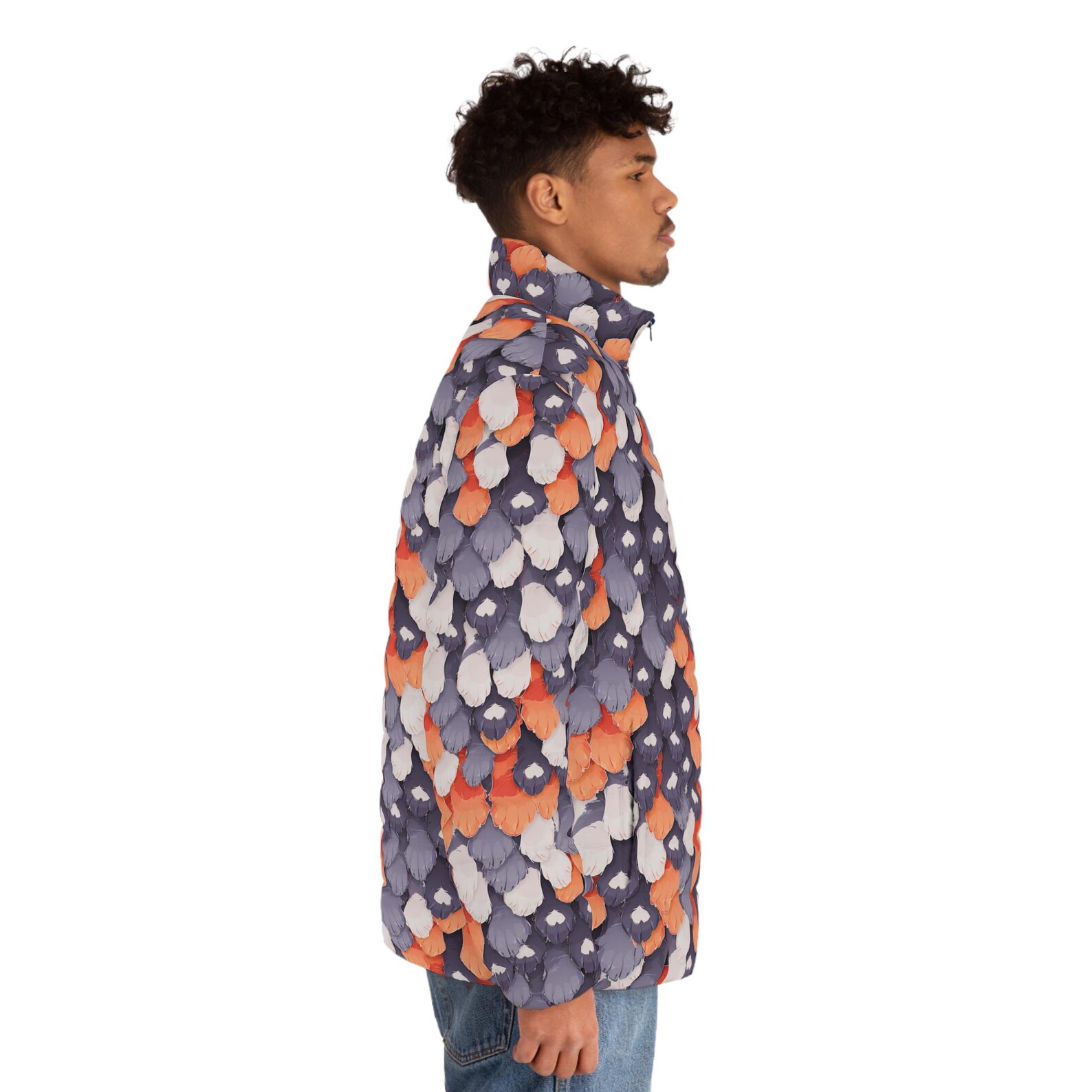 Anime Dragon Scale Cat Paw Men's Puffer Jacket, Hoodie, Sweatshirt ...