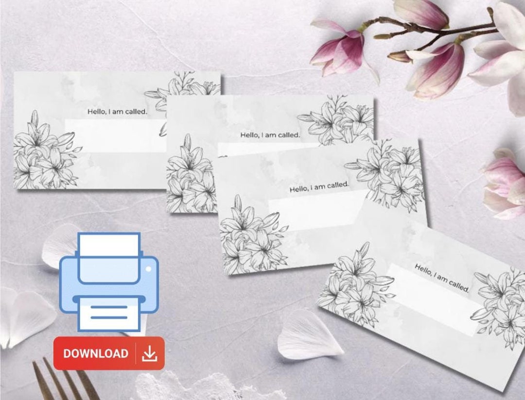 Printable Name Tags for the Events, Digital Download, Wedding, or ...