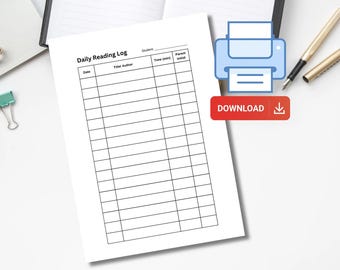 Student Reading Log Printable, Reading Tracker, 12 Books to Read, Books ...