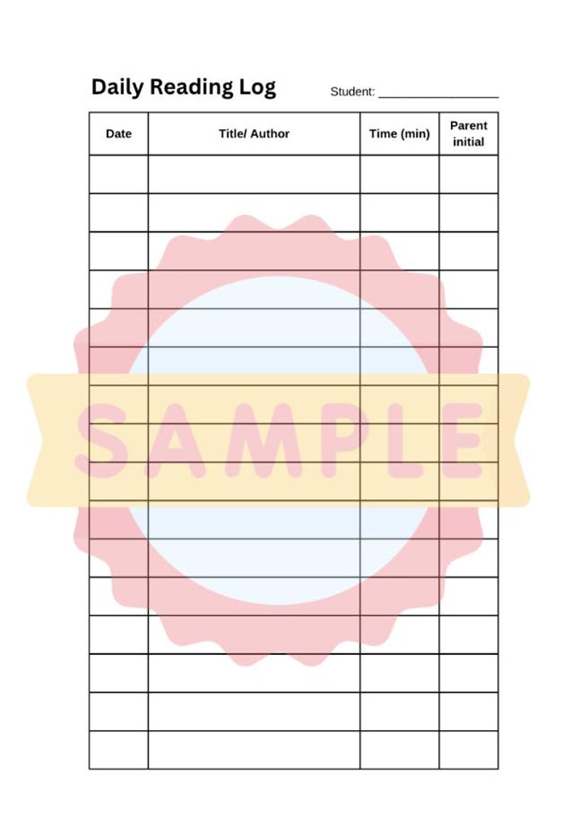 Student Daily Reading Log Printable, Reading Tracker, Books I've Read ...