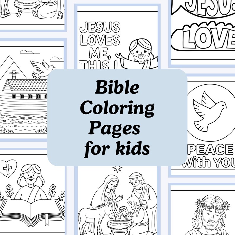 Bible Coloring Book for Kids, Religious Themed Coloring Book, Christian ...
