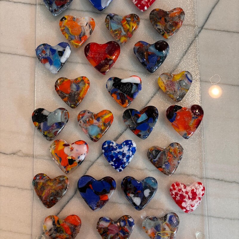 Fused Glass Heart - Etsy