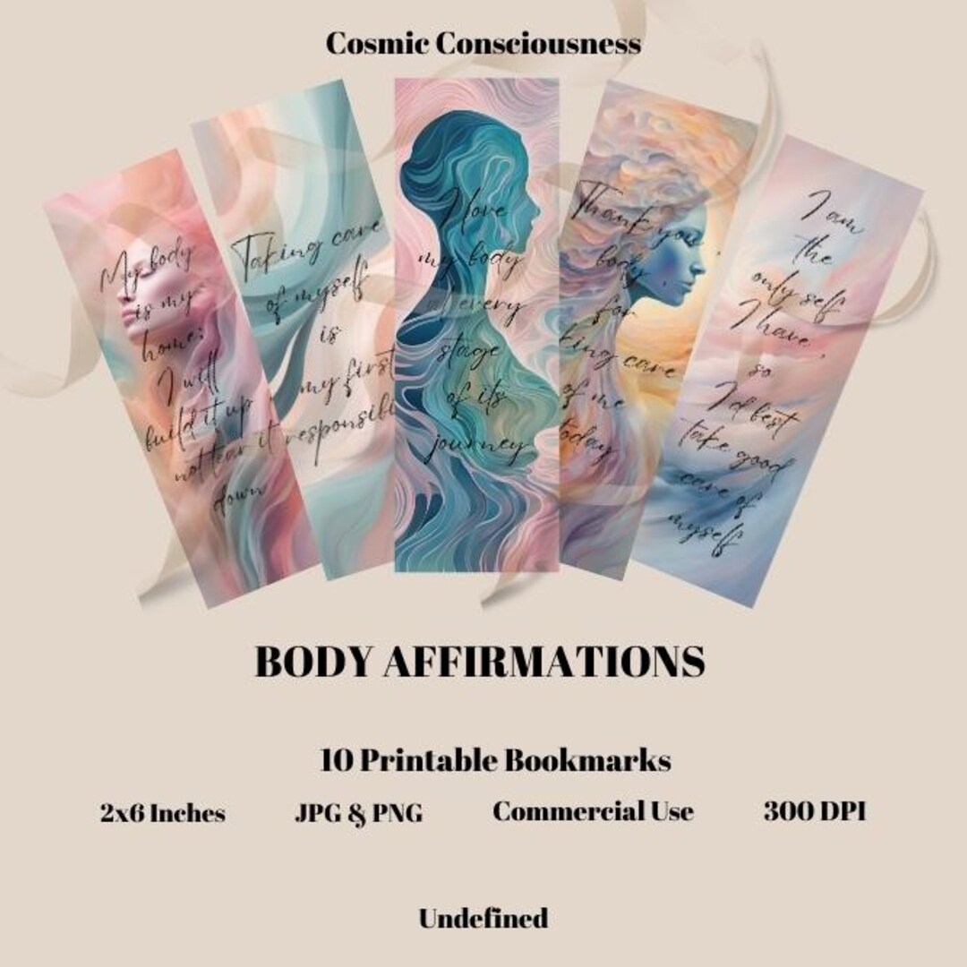 Body Empowerment:set of 10 Digital Bookmarks With Body Affirmations for ...